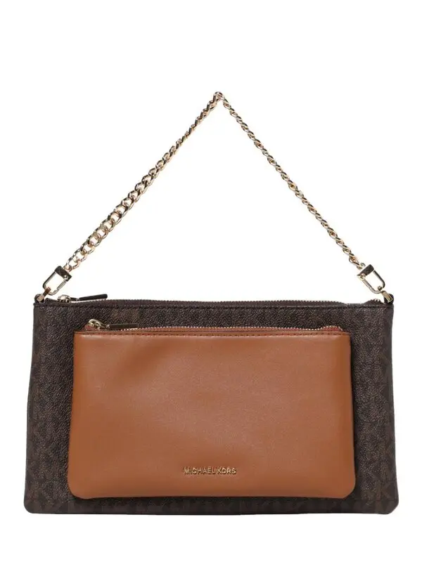 Michael Kors Signature Logo Convertible Crossbody Bag - Brown