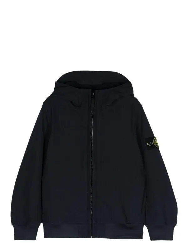 Stone Island Compass Motif Hooded Jacket - Blue