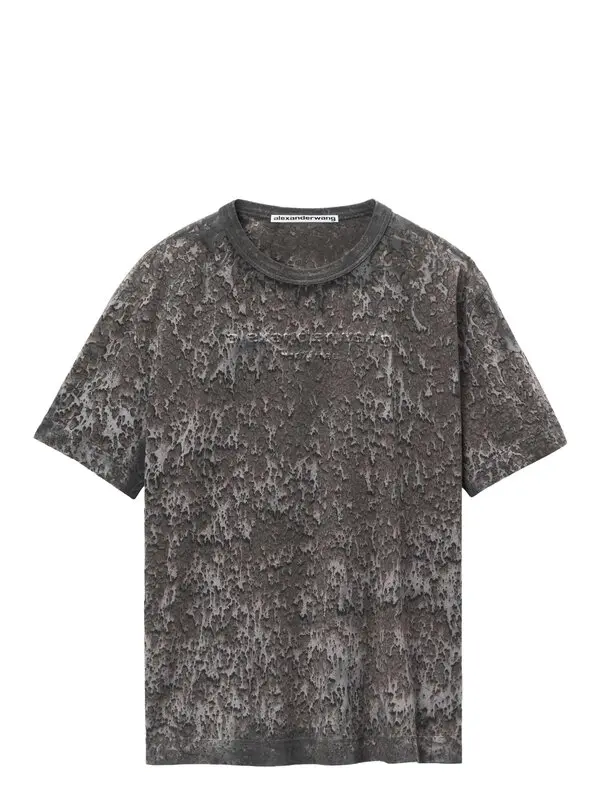Alexander Wang Logo Embossed Splatter Wash T-shirt - Black