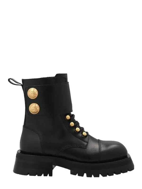 Balmain Embellished Ridged Ankle Boots - Black