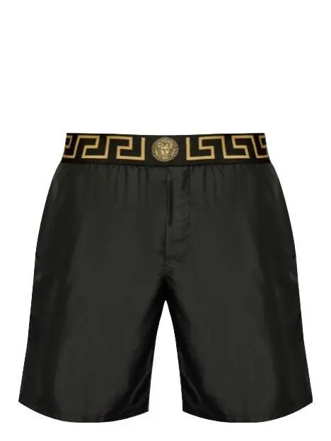 Versace Logo Medusa Waistband Swim Shorts - Green