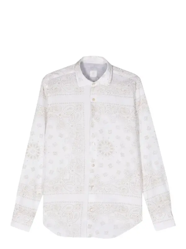 Eleventy Paisley-print Button-up Shirt - White