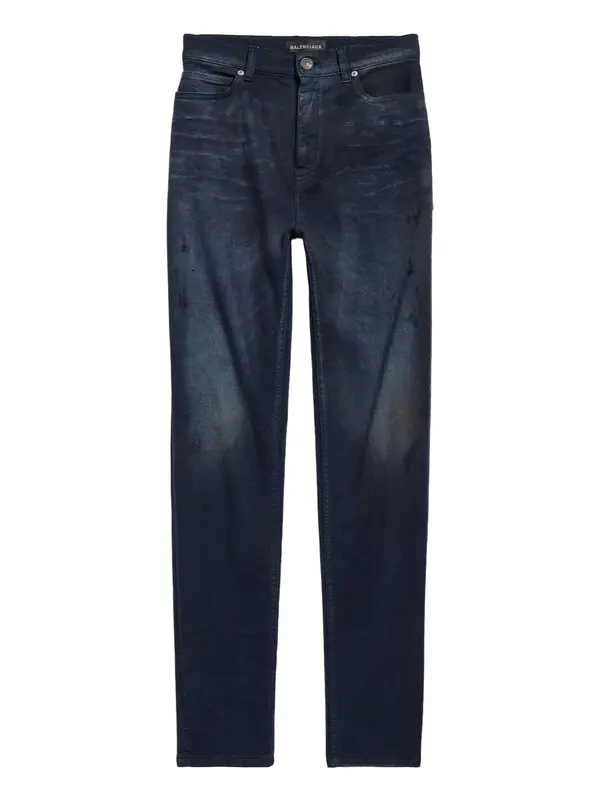 Balenciaga High-waisted Skinny Denim Pants - Black