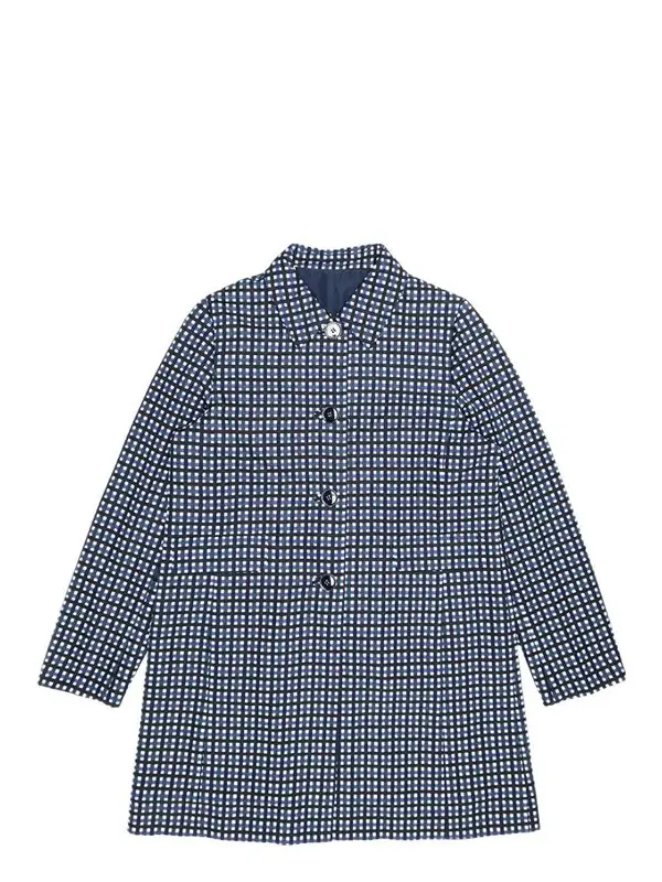 Max Mara Checked Detail Coat - Blue