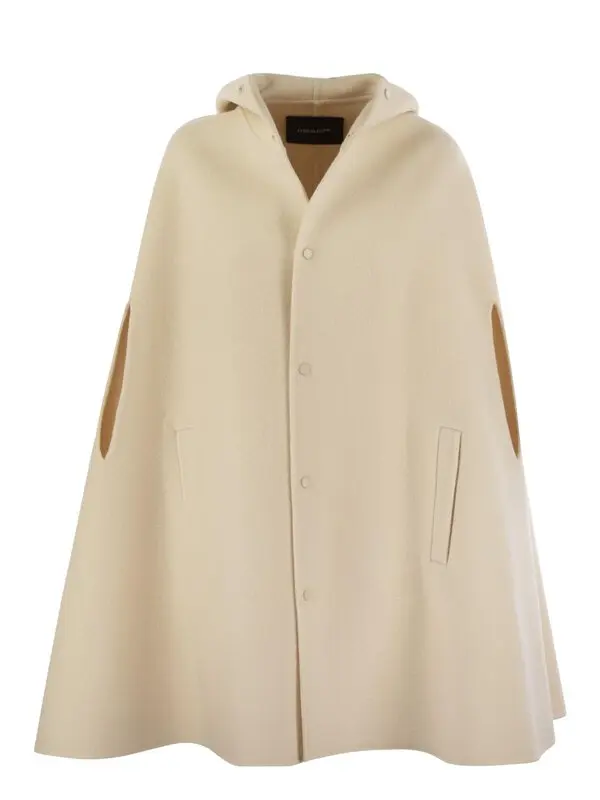 Fabiana Filippi Hooded Button-up Cape - Nude