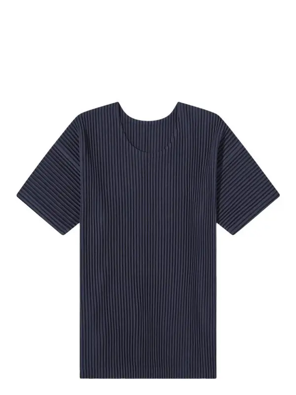 Issey Miyake Homme Plissé Mc May Drop Shoulder Pleated T-shirt - Black