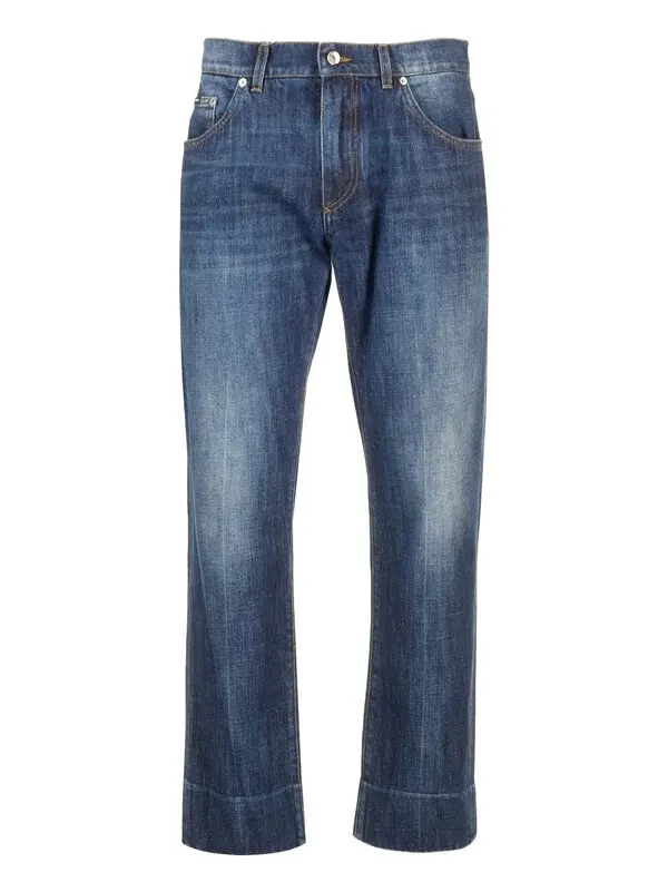 Dolce & Gabbana Logo Plaque Jeans - Blue