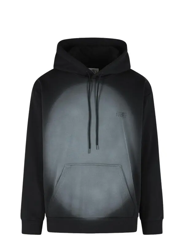 MAISON MARGIELA Bleached Logo Hoodie - Black