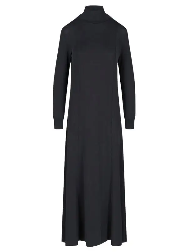 Khaite Turtleneck Long Sleeve Maxi Dress - Black