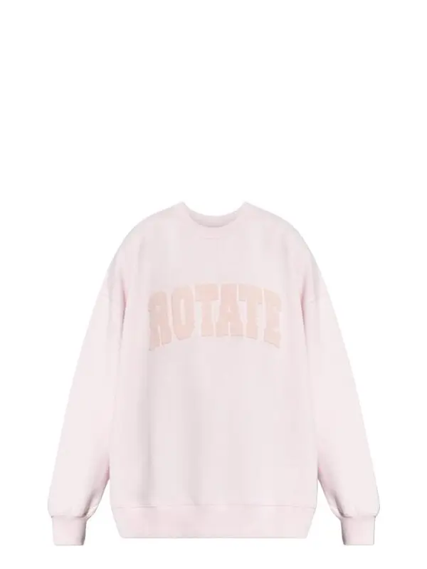 ROTATE BY BIRGER CHRISTENSEN Heavy Crewneck Sweatshirt With Embroidered Logo - White