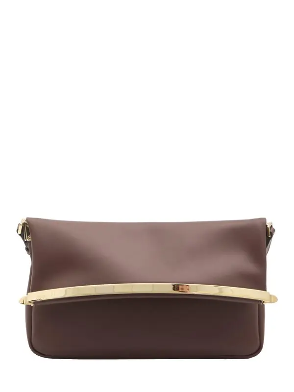 TOD'S Logo Debossed Flap Bag - Brown