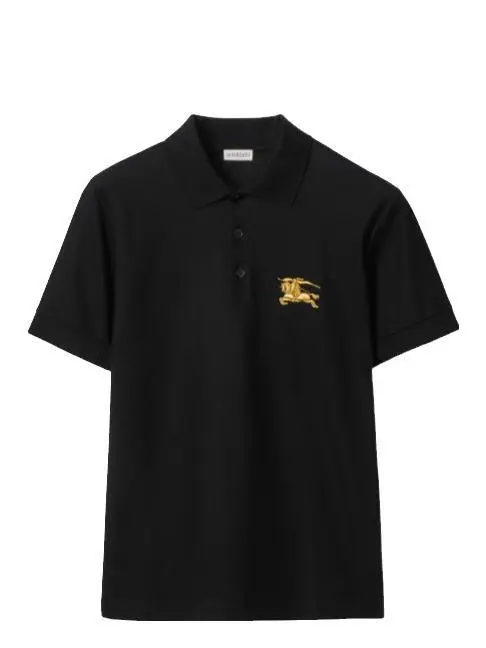 Burberry Metallic Ekd Polo Shirt - Black