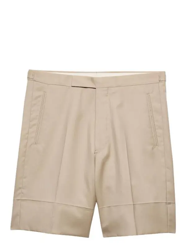 Prada Tailored Patch Shorts - Sand Beige
