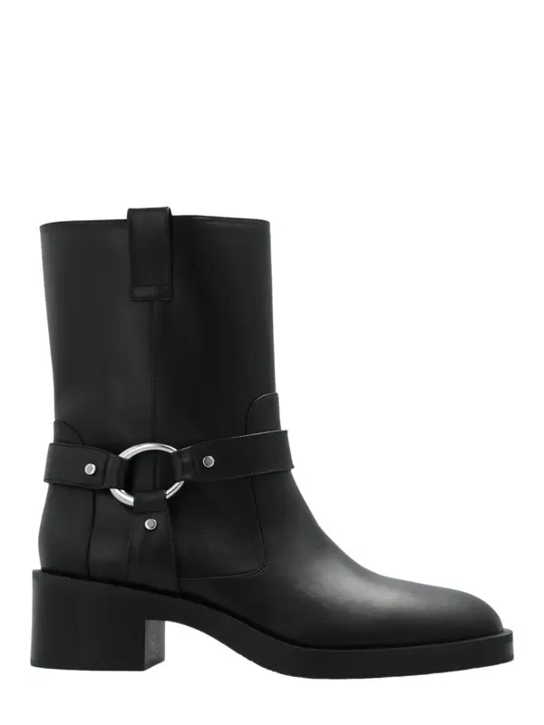 STUART WEITZMAN Round Toe Ankle Boots - Black