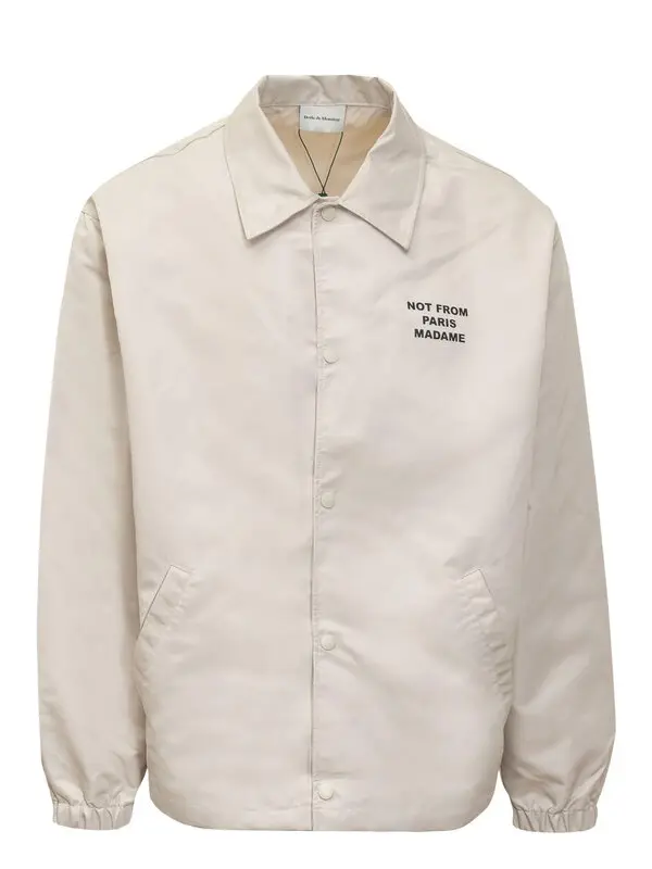 Drole De Monsieur Drôle De Printed Coach Jacket - White