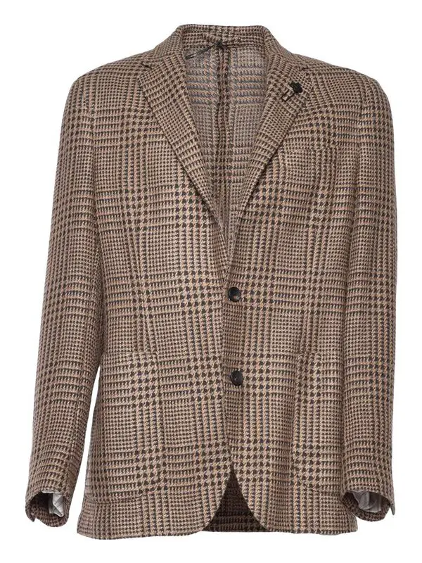 LARDINI Single-breasted Checked Blazer - Multicolor
