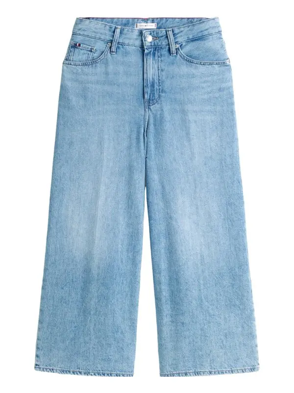 Tommy Hilfiger High Waist Wide-leg Cropped Jeans - Blue