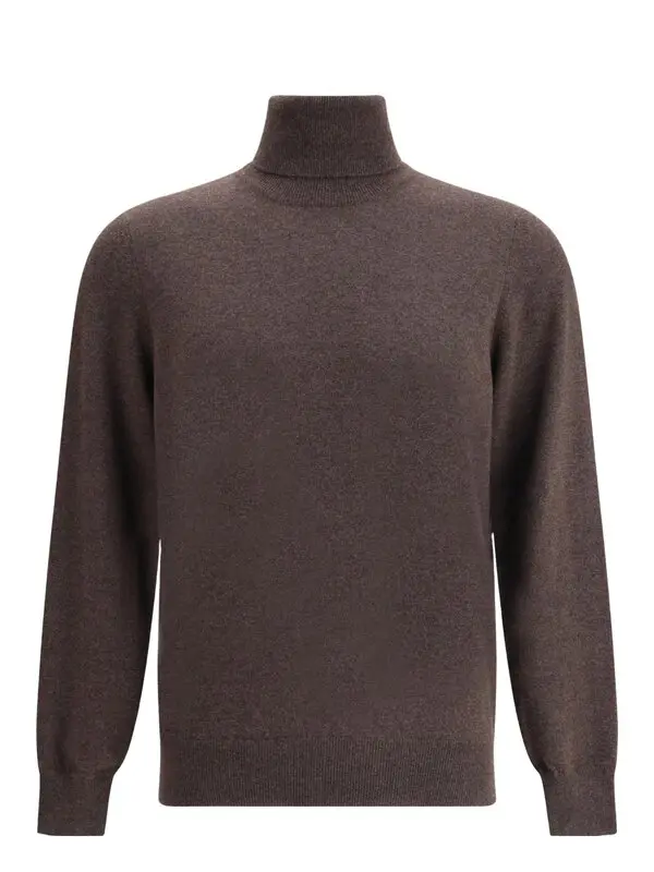 Brunello Cucinelli High Neck Ribbed Jumper - Black