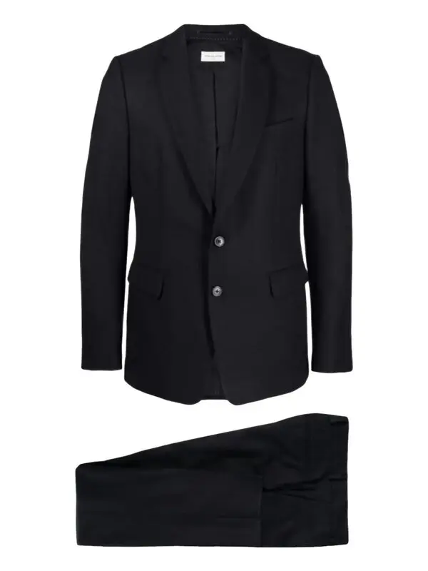 Dries Van Noten Lapel Long-sleeved Suit Set - Black