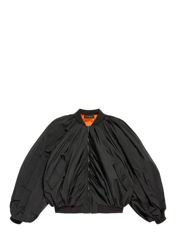 Balenciaga Draped Bomber Jacket - Black