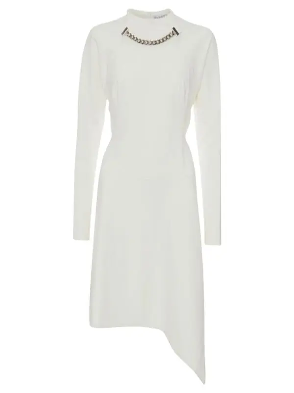 J.W.ANDERSON Chain-neck Asymmetric-hem Dress - White