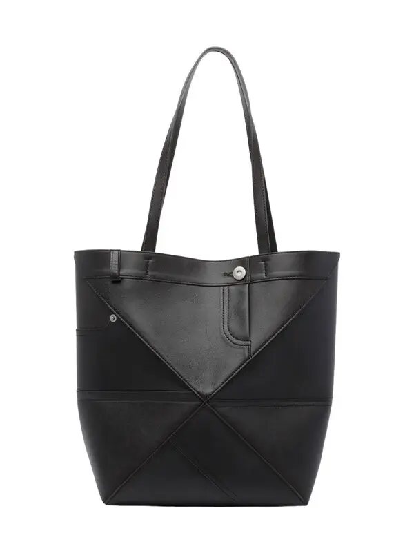 Loewe Medium Puzzle Fold Tote Bag - Black