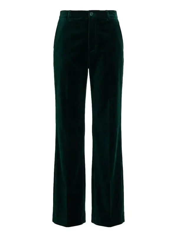 Gucci Velvet Straight-leg Pants - Dark Green