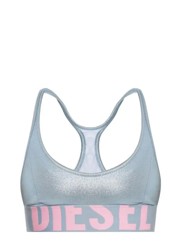 DIESEL® Metallic Racerback Bikini Top - Light Blue