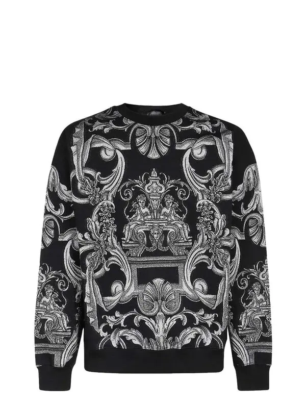 Versace Baroque Pattern Crewneck Sweatshirt - Black