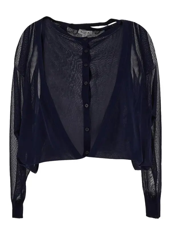 Alaïa Semi-sheer Button-front Cardigan - Black