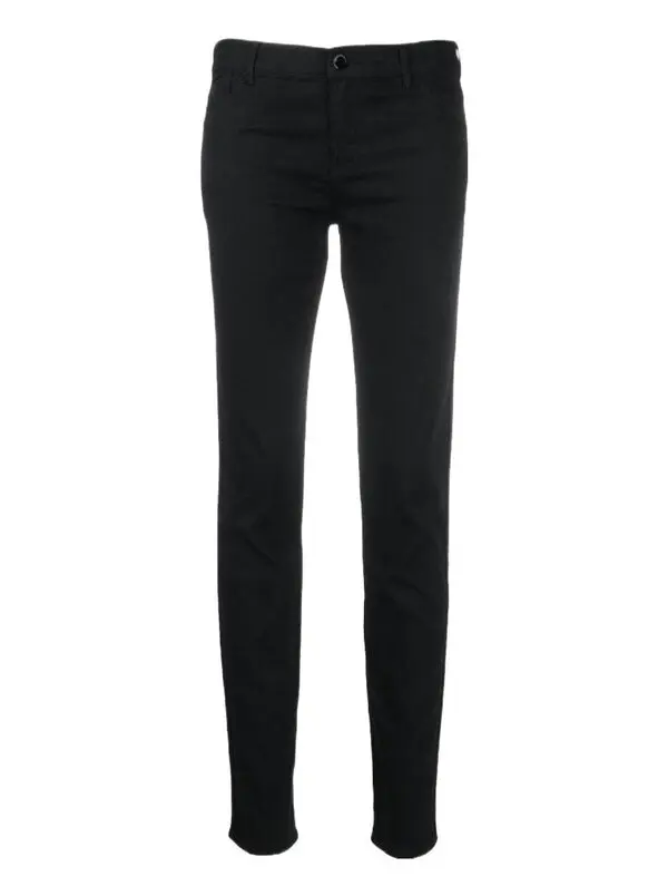 Emporio Armani Fitted Jeans With Embossed Logo Detail - Black