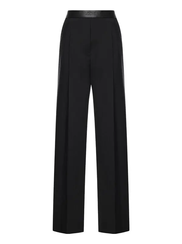 Loewe Pleated Wide-leg Trousers - Black