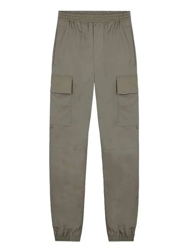 REPRESENT Elasticated Cargo Pants With Metal Bar Logo - Olive