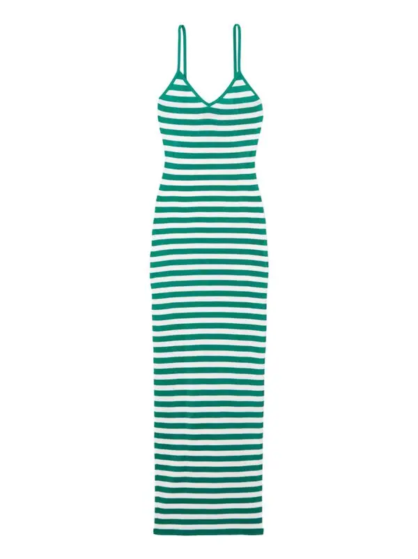 Dolce & Gabbana Striped Sleeveless Maxi Dress - Green