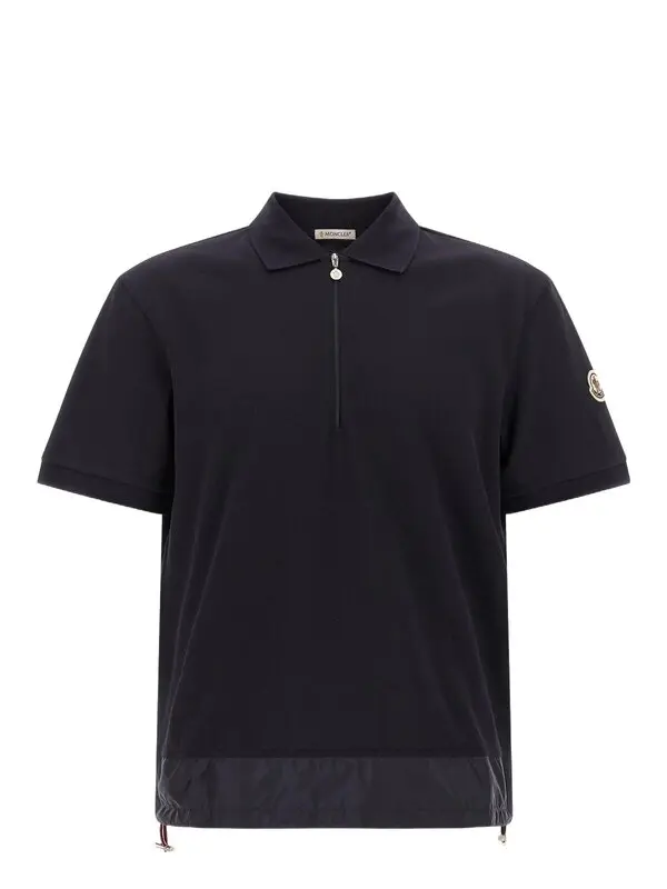Moncler Quater-zip Short-sleeve Polo Shirt - Blue