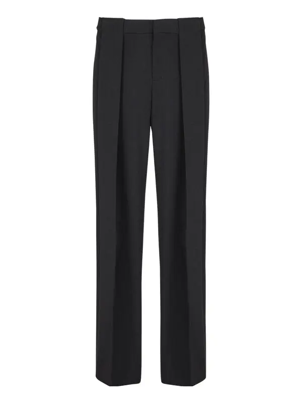 Balmain Pleated Grain De Poudre Trousers - Black
