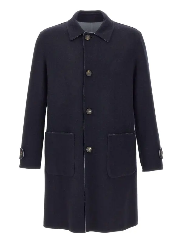Eleventy Platinum Reversible Wool Coat - Black