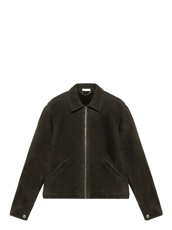 1989 STUDIO Shearling Jacket With Logo Embroidery - Dark Brown