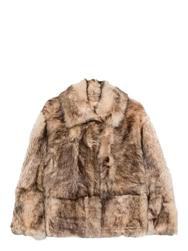 P.a.r.o.s.h Fur Leather Jacket - Beige