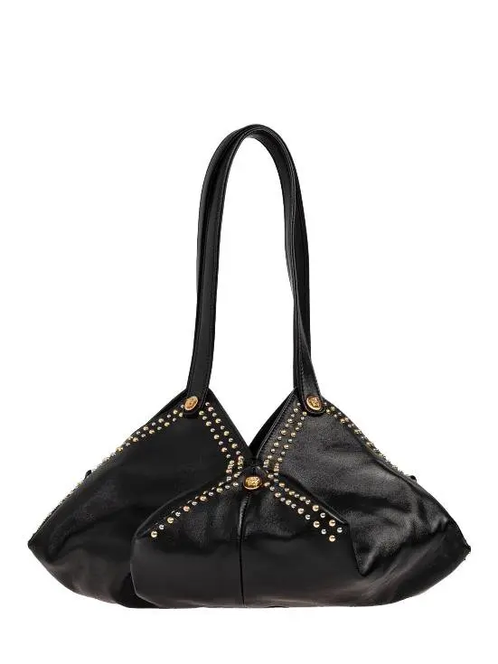 Versace Embellished Shoulder Bag - Black
