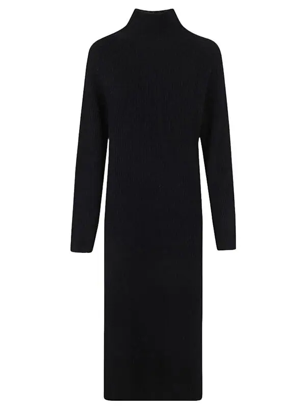 A.p.c. Long-sleeved Ribbed Knit Dress - Black