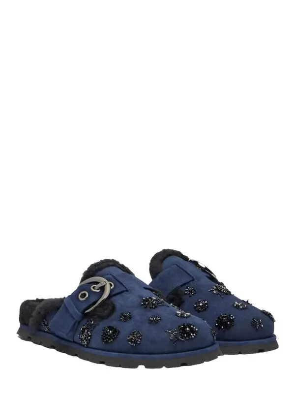 STUART WEITZMAN Chrystie Shearling Mule - Nice Blue/black