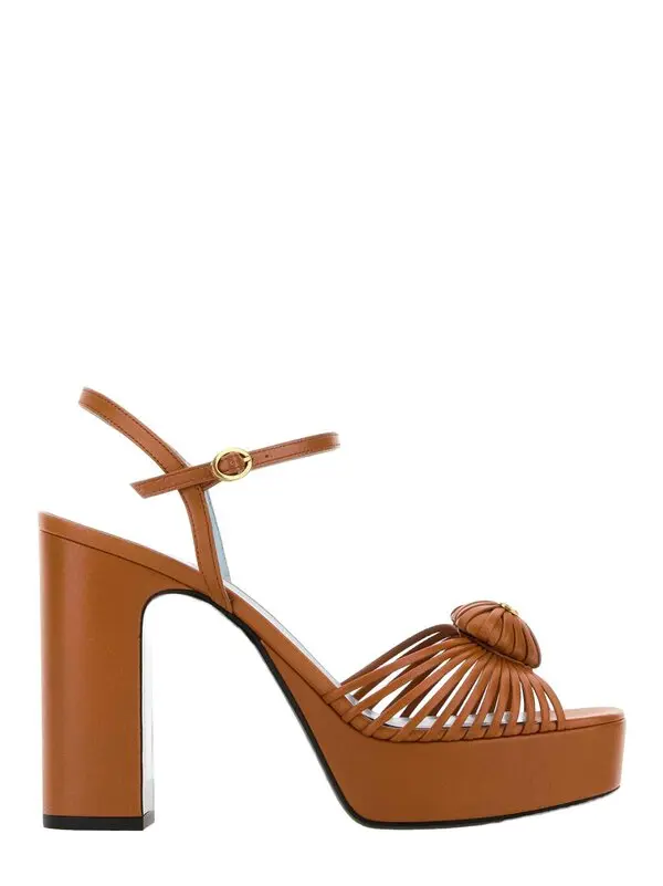 Valentino Garavani Coeur Royal Platform Sandals - Brown