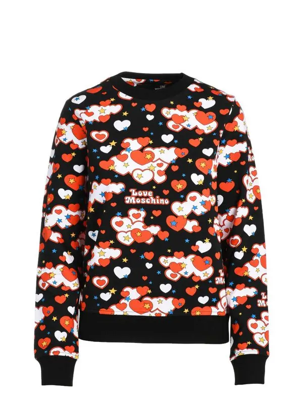 Moschino Printed Long-sleeve Hoodie - Black