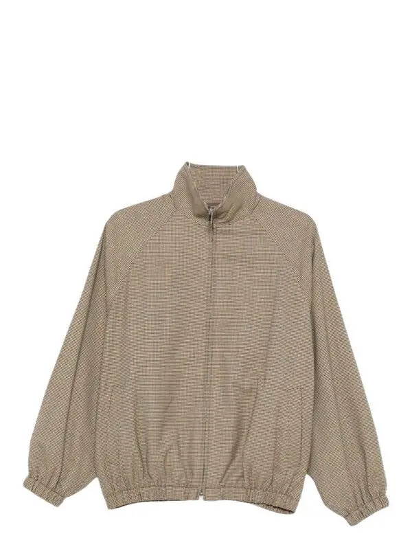 THE FRANKIE SHOP Zip-up Checked Jacket - Beige