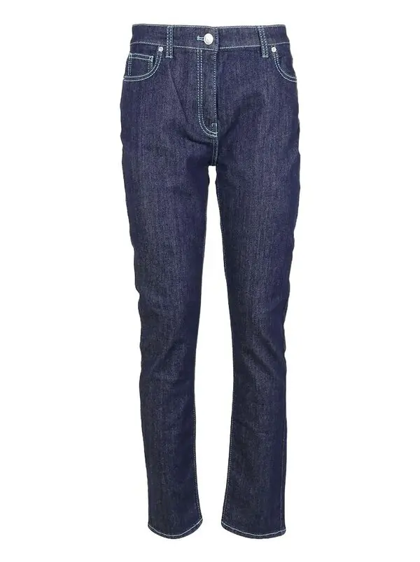 Kenzo Contrasting Stitching Skinny Jeans - Blue