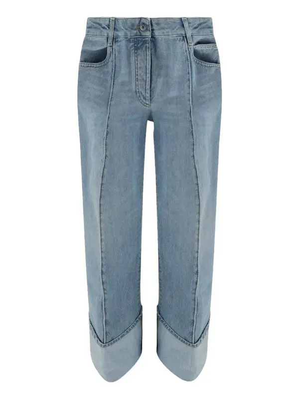 Bottega Veneta Denim Jeans With Turn-up Hem - Gray