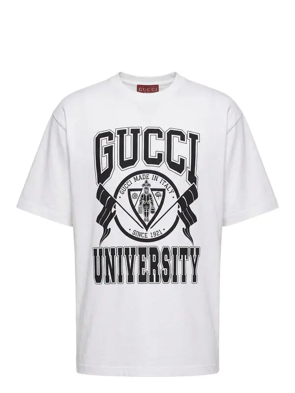 Gucci Logo Printed Crewneck T-shirt - White