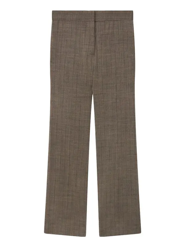 Stella McCartney Pinstriped Mélange Straight-leg Trousers - Chocolate Brown