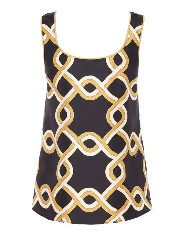 La DoubleJ Twirl Top Geometric Print Sleeveless - Black/multicolor